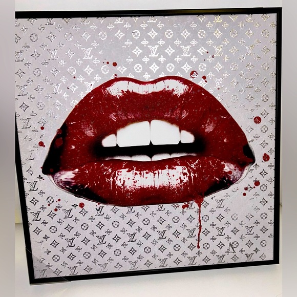 Instinct Style | Wall Decor | Lv Design Red Lips Wall Art | Poshmark